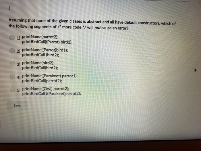 Solved Consider the following hierarchy of classes: Bird | Chegg.com