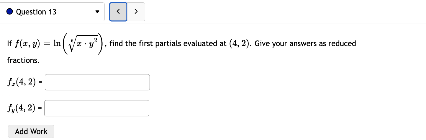 Solved If f(x,y)=ln(6x⋅y2), find the first partials | Chegg.com