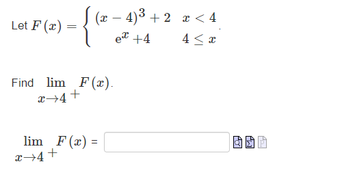 Solved Let F(x)={(x-4)3+2,x