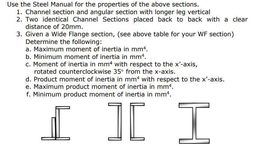 Channel Section = C15x40 Wide Flange Section = | Chegg.com