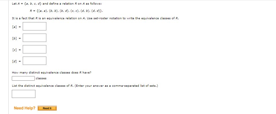 Solved Let A = {a,b,c,d) and define a relation Ron A as | Chegg.com