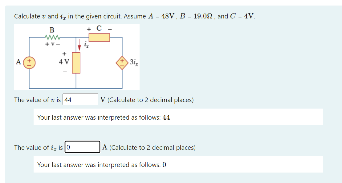 Solved Calculate v and iz in the given circuit. Assume A = | Chegg.com