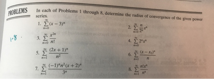 Solved ROBLEMS In cach Proble In eac series h of Problems 1 | Chegg.com