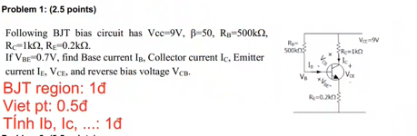 Solved Ver R SOOS Problem 1: (2.5 points) Following BJT bias | Chegg.com
