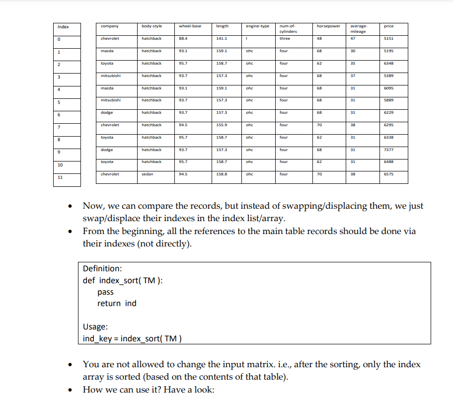 Solved Question 6: Index or Key Sorting [1 CA Mark] Consider | Chegg.com