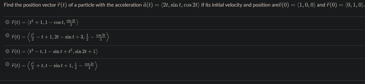Solved Find the position vector r(t) of a particle with the | Chegg.com