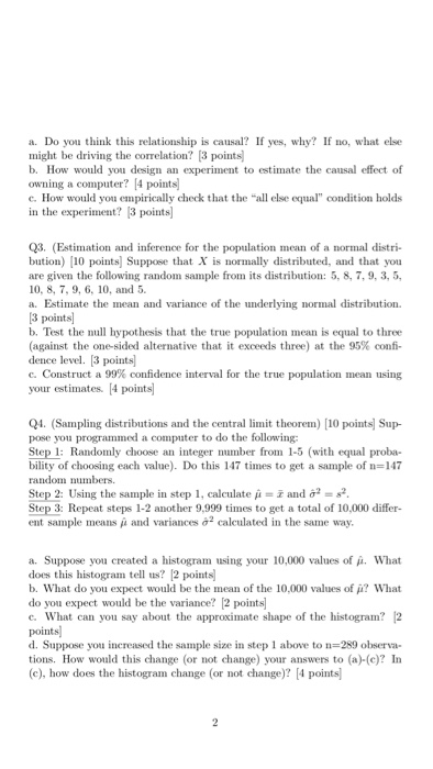 Problem Set 1 EC420-Spring 2019 Rules: Answers are | Chegg.com