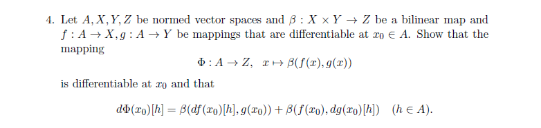 4. Let A, X,Y, Z be normed vector spaces and B: X x Y | Chegg.com