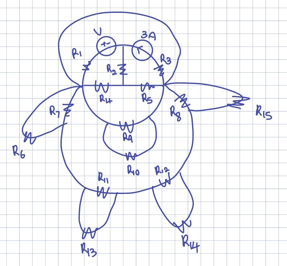 Solved If R1=4Ω , R2=R4=R5=3Ω , R3=9Ω , R6=R13=R14=R15=17Ω | Chegg.com