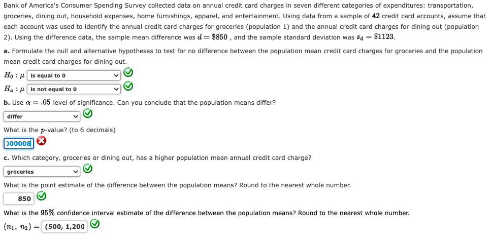 Solved Bank of America's Consumer Spending Survey collected | Chegg.com