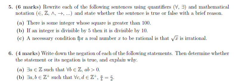 Solved 5. (6 marks) Rewrite each of the following sentences | Chegg.com