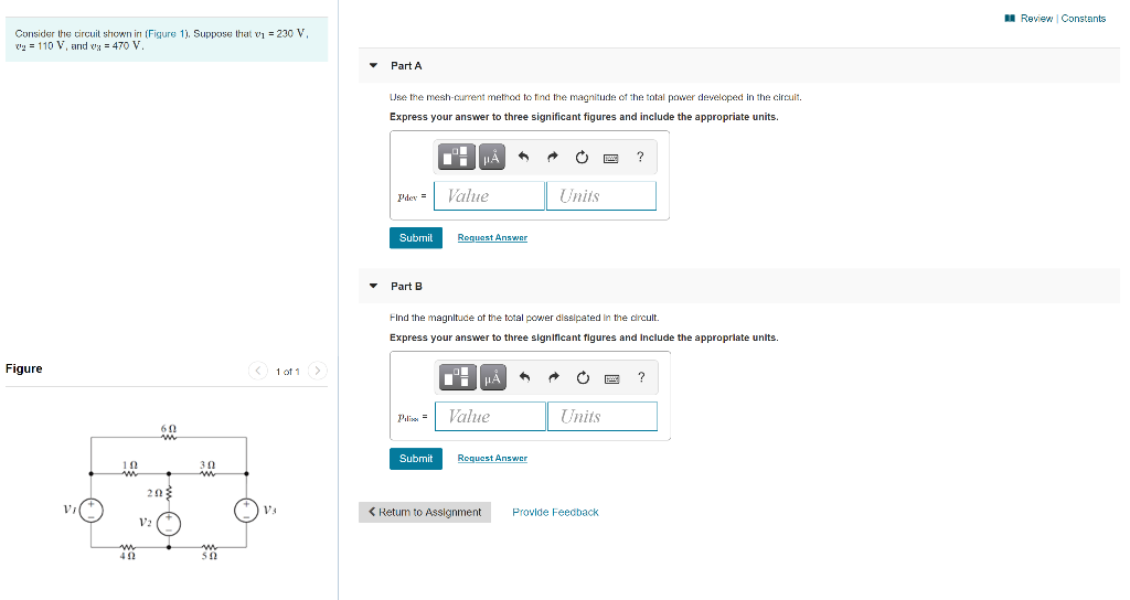 Solved A Review Constants Consider the circuit shown in | Chegg.com