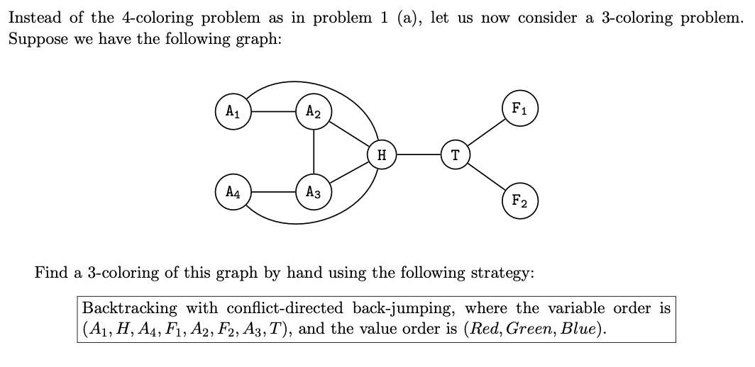 Solved Instead of the 4-coloring problem as in problem 1 | Chegg.com