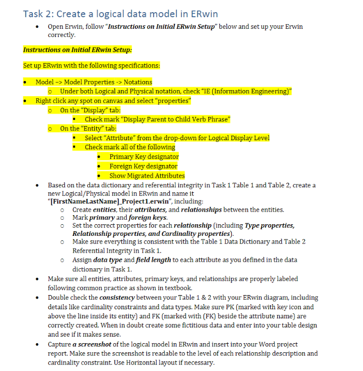 Solved Project Milestone #1 - Logical Database Design | Chegg.com