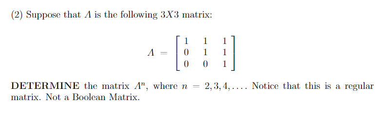 Solved 2 Suppose That Lambda Is The Following 3x3 Matrix 
