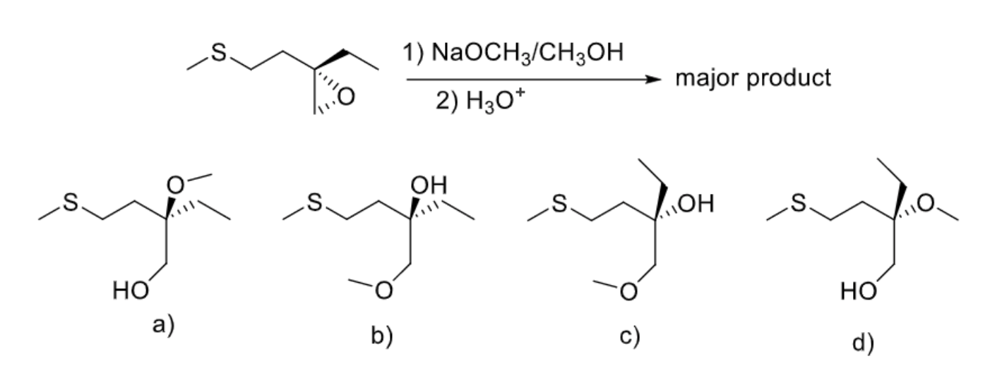 Solved S. 1) NaOCH3/CH3OH 2) Н,0* major product ОН S. S. ОН. | Chegg.com