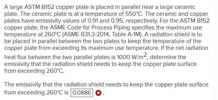 Solved A large ASTM B152 copper plate is placed in parallel | Chegg.com