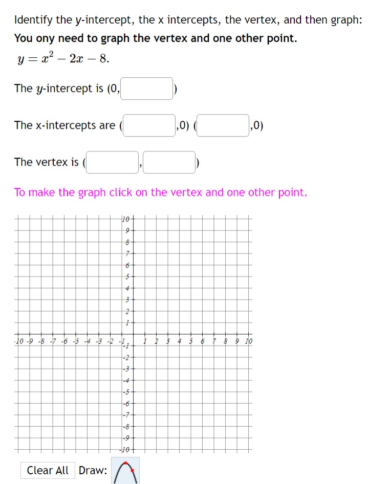 Solved Identify the y-intercept, the x ﻿intercepts, the | Chegg.com