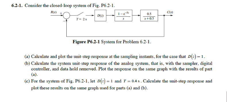 Solved 6.2-1. Consider the closed-loop system of Fig. | Chegg.com