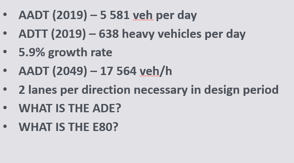 Solved - AADT (2019) - 5581 veh per day - ADTT (2019) - 638 | Chegg.com