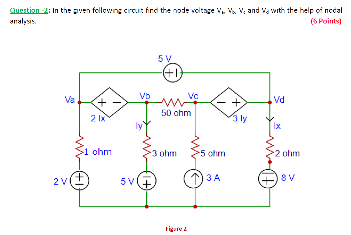 Solved Question -2: In the given following circuit find the | Chegg.com