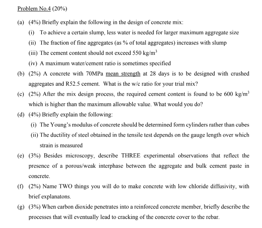 Solved Problem No. 4 (20\%)(a) (4\%) ﻿Briefly explain the | Chegg.com
