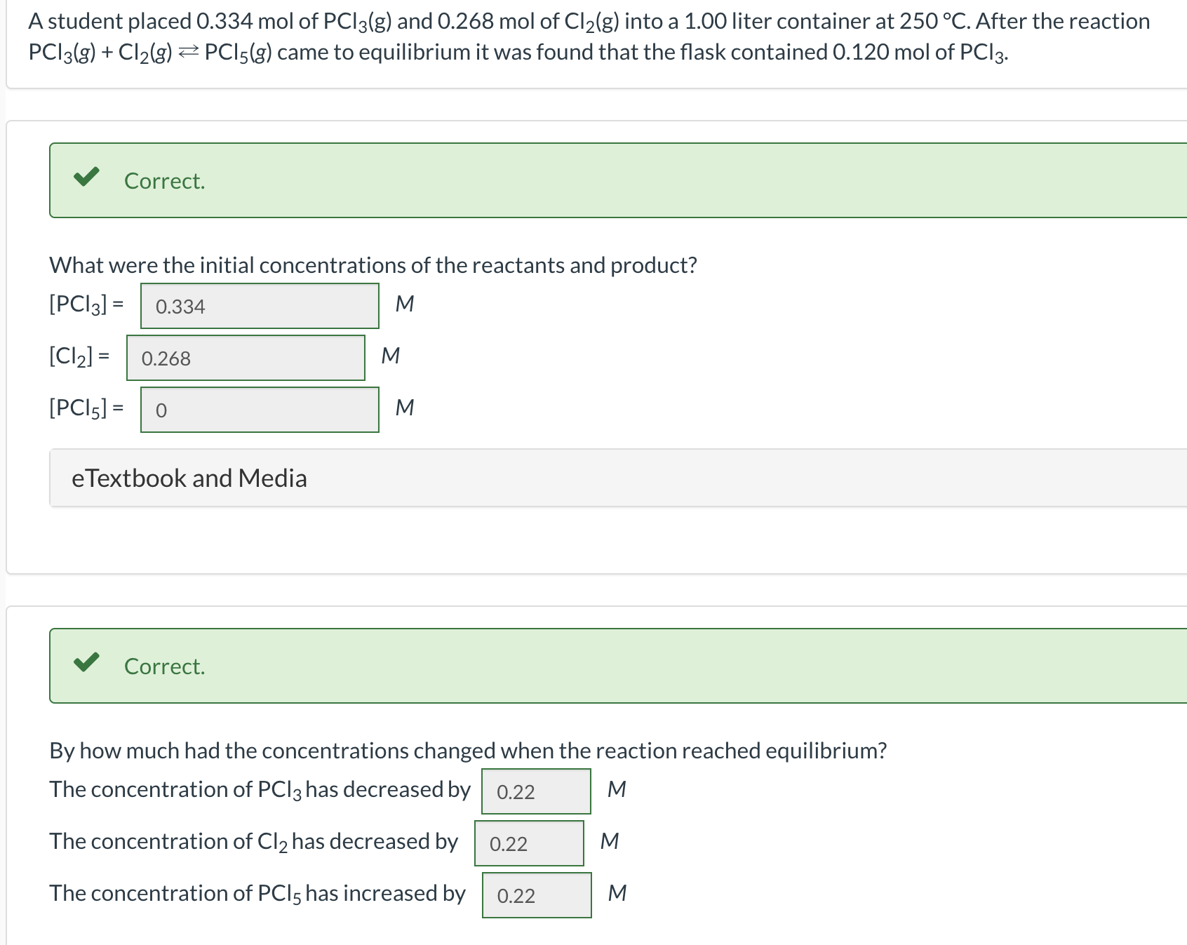 Solved PCl3(g)+Cl2(g)⇄PCl5(g) came to equilibrium it was | Chegg.com