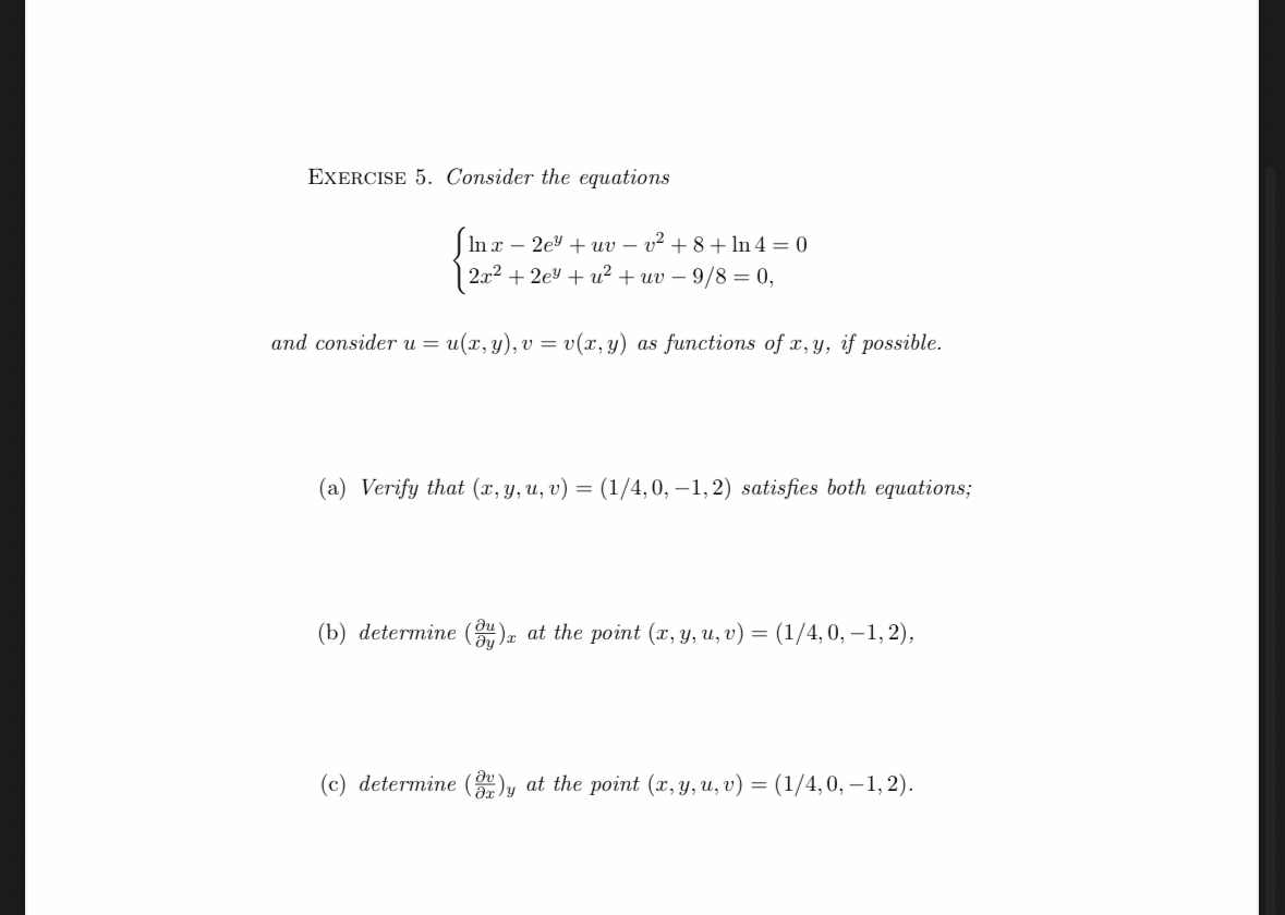 Solved EXERCISE 5. Consider the equations | Chegg.com