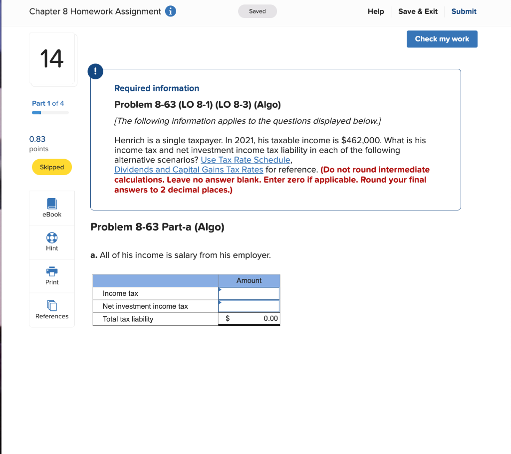 Solved Chapter 8 Homework Assignment i Saved Help Save & | Chegg.com