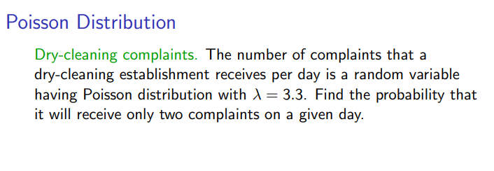 Poisson DistributionDry-cleaning complaints. The | Chegg.com