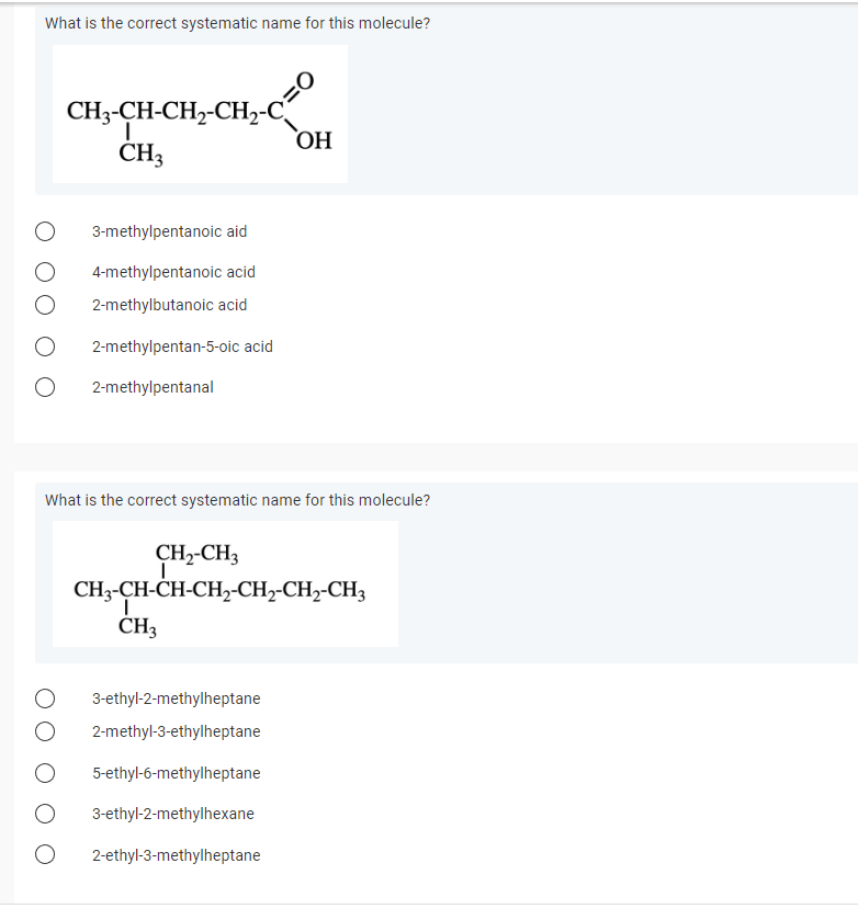 Solved What is the correct systematic name for this | Chegg.com