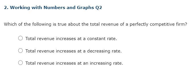 Solved 2. Working with Numbers and Graphs Q2 Which of the | Chegg.com
