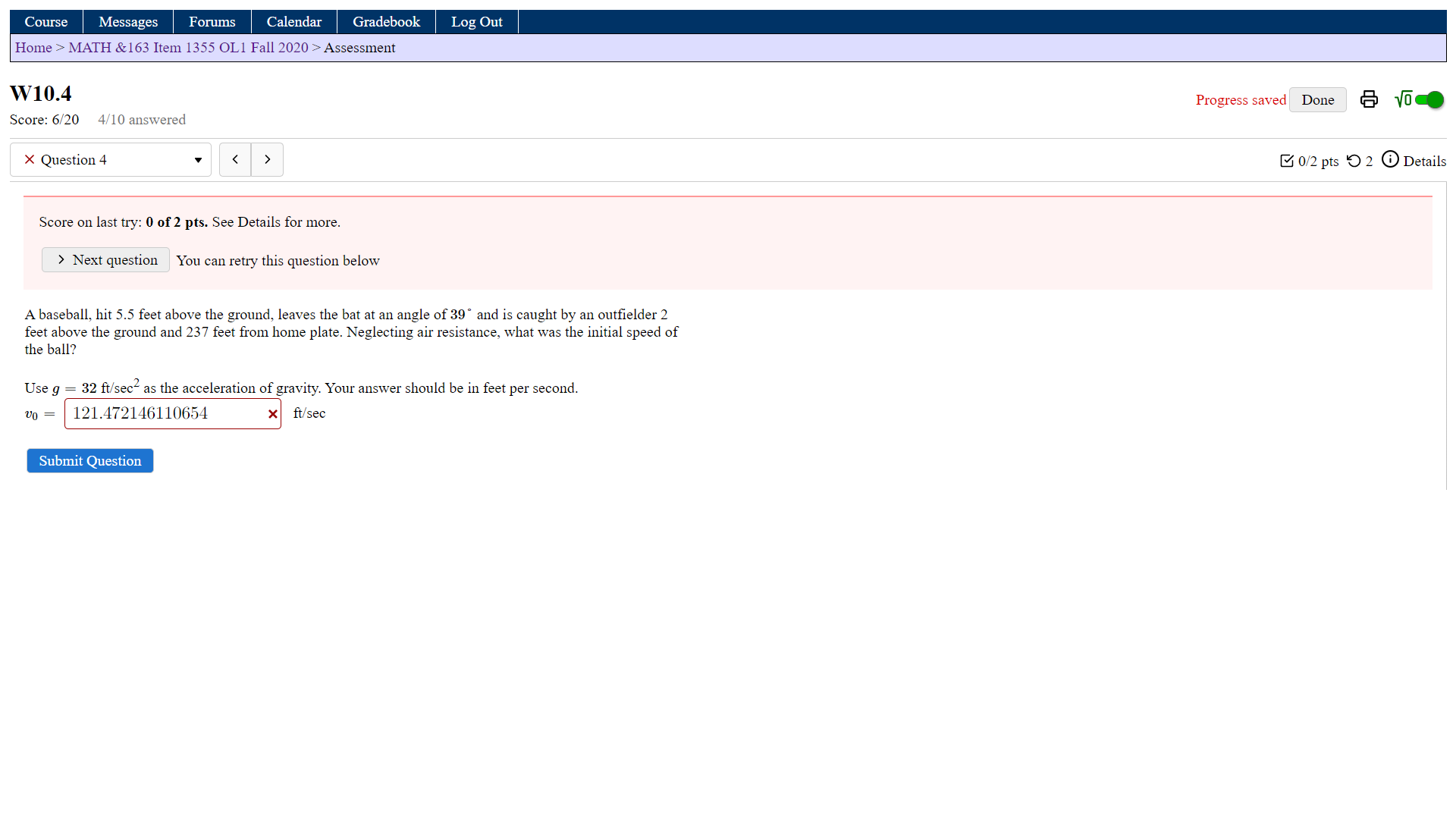 Solved Log Out Course Messages Forums Calendar Gradebook | Chegg.com