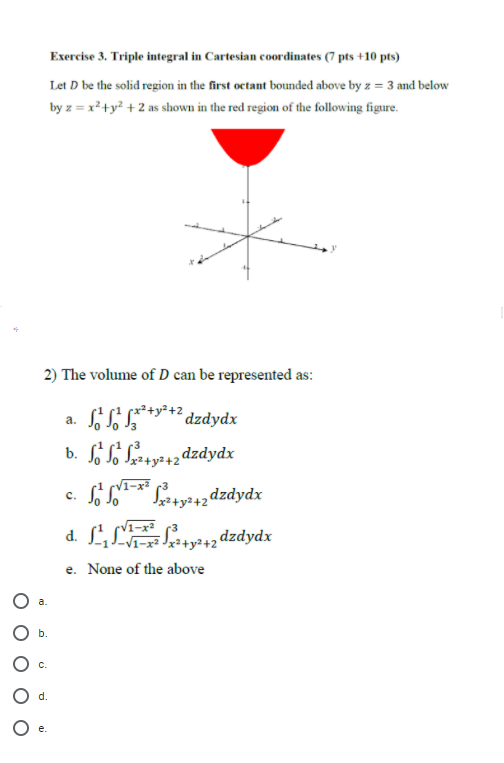 Solved Exercise 3. Triple integral in Cartesian coordinates | Chegg.com