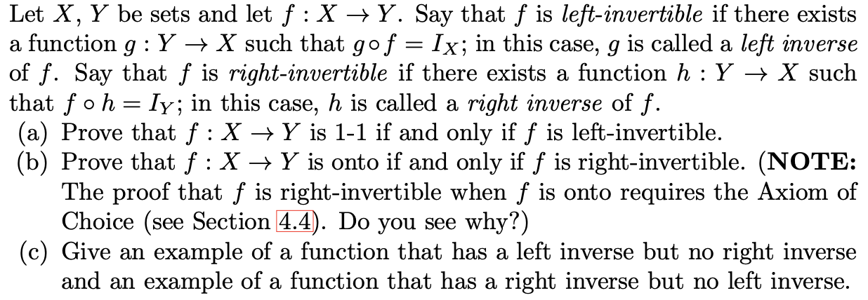 Solved Let X,Y be sets and let f:X→Y. Say that f is | Chegg.com