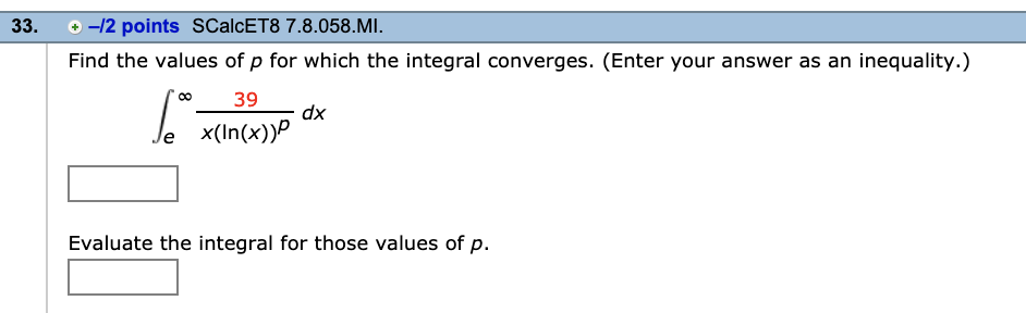 Solved 4 0/1 points| Previous Answers SCalcET8 7.5.520.XP. | Chegg.com