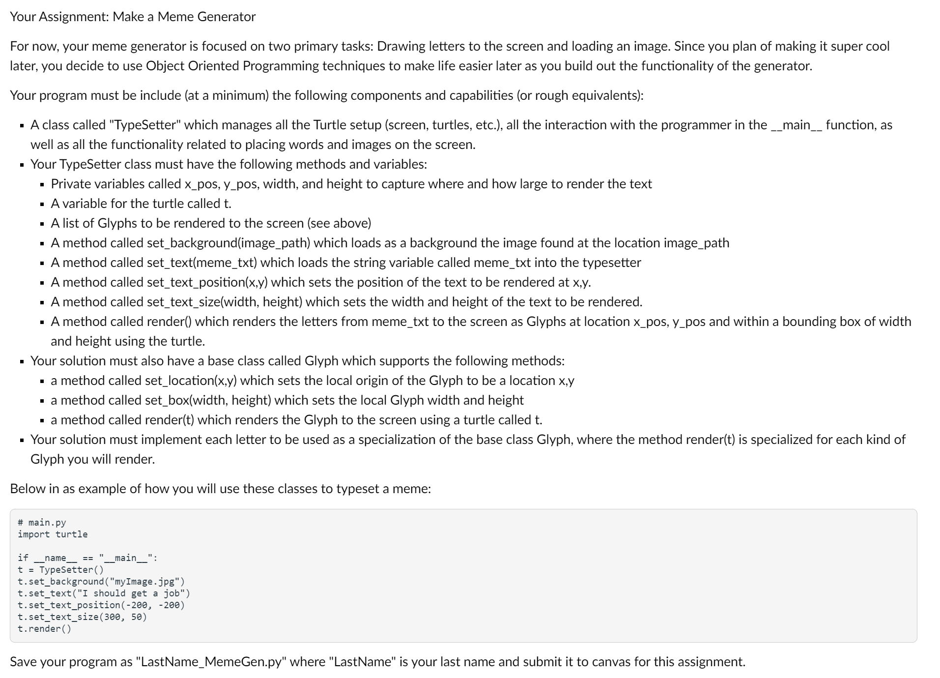 Solved Your Assignment: Make a Meme Generator For now, your | Chegg.com