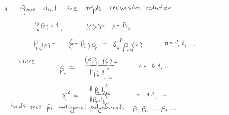 4. Prove that the triple recursion relation P2=, | Chegg.com