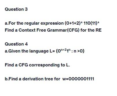Solved a.For the regular expression (0+1+2)⋆110(11)⋆ Find a | Chegg.com
