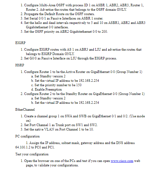 Solved You are requested to configure the following devices: | Chegg.com