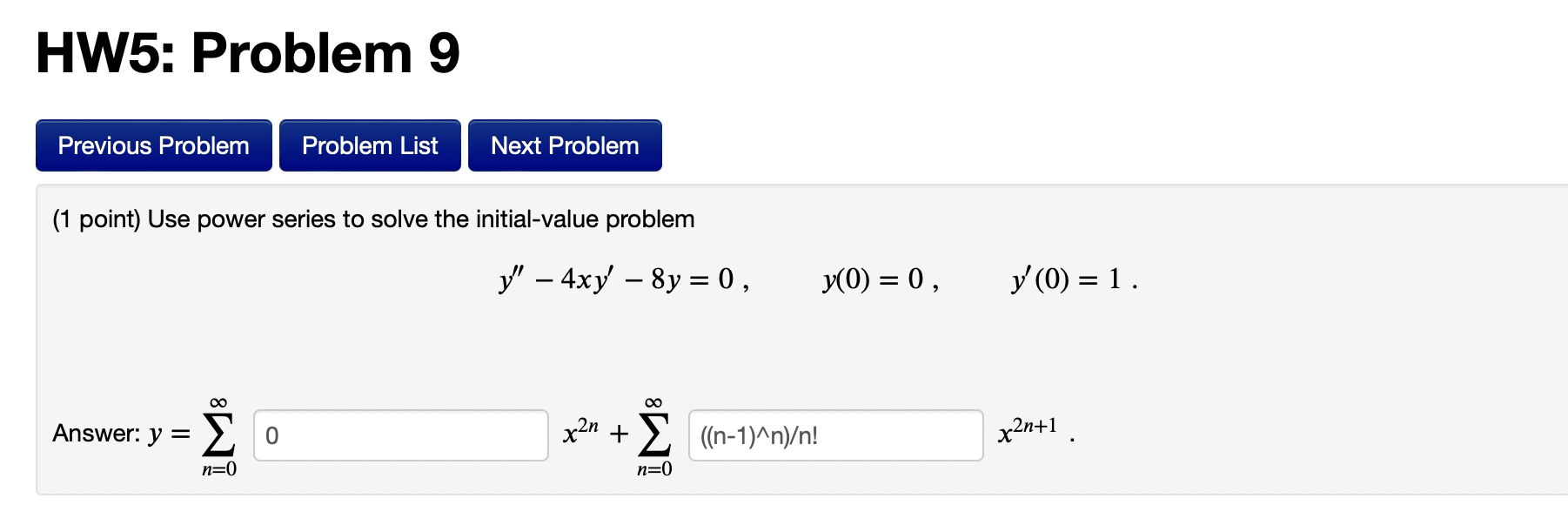 Solved HW5: Problem 9 Previous Problem Problem List Next | Chegg.com