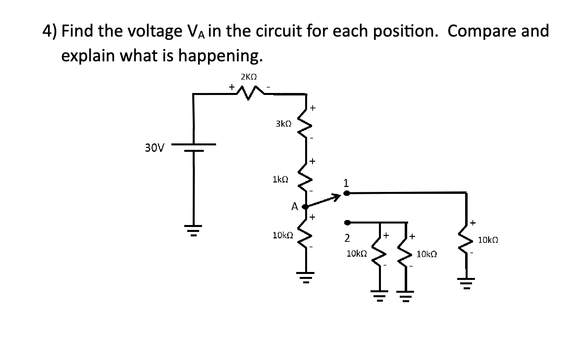 Solved 4) ﻿Find the voltage \( \mathrm{V}_{\mathrm{A}} \) | Chegg.com