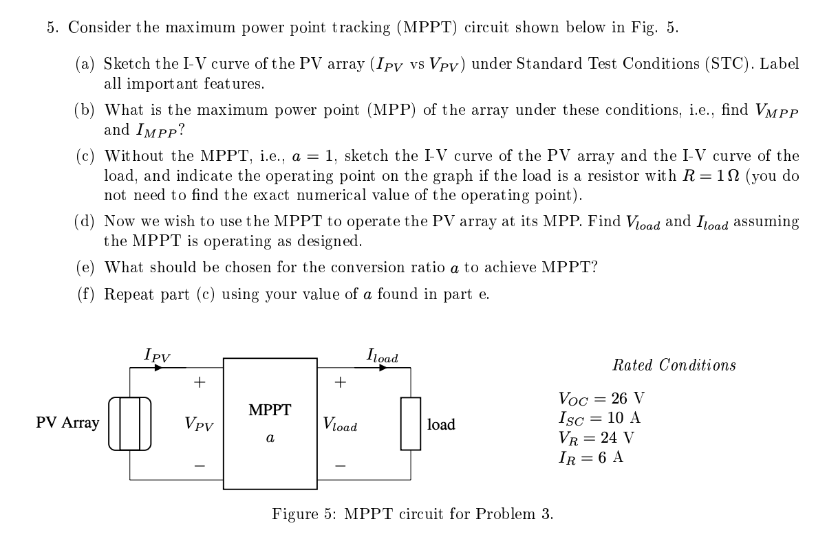 5. Consider the maximum power point tracking (MPPT) | Chegg.com