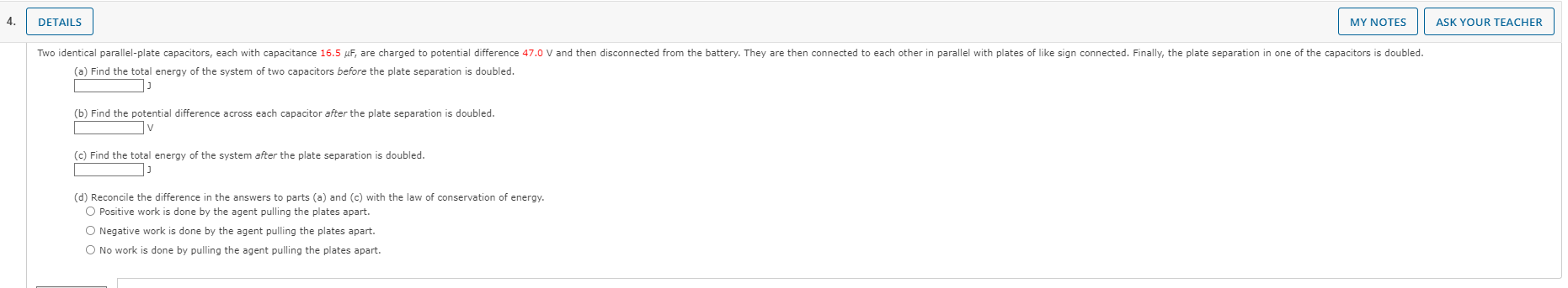 Solved (a) Find the total energy of the system of two | Chegg.com