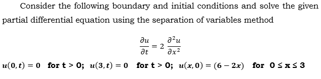Solved Consider the following boundary and initial | Chegg.com
