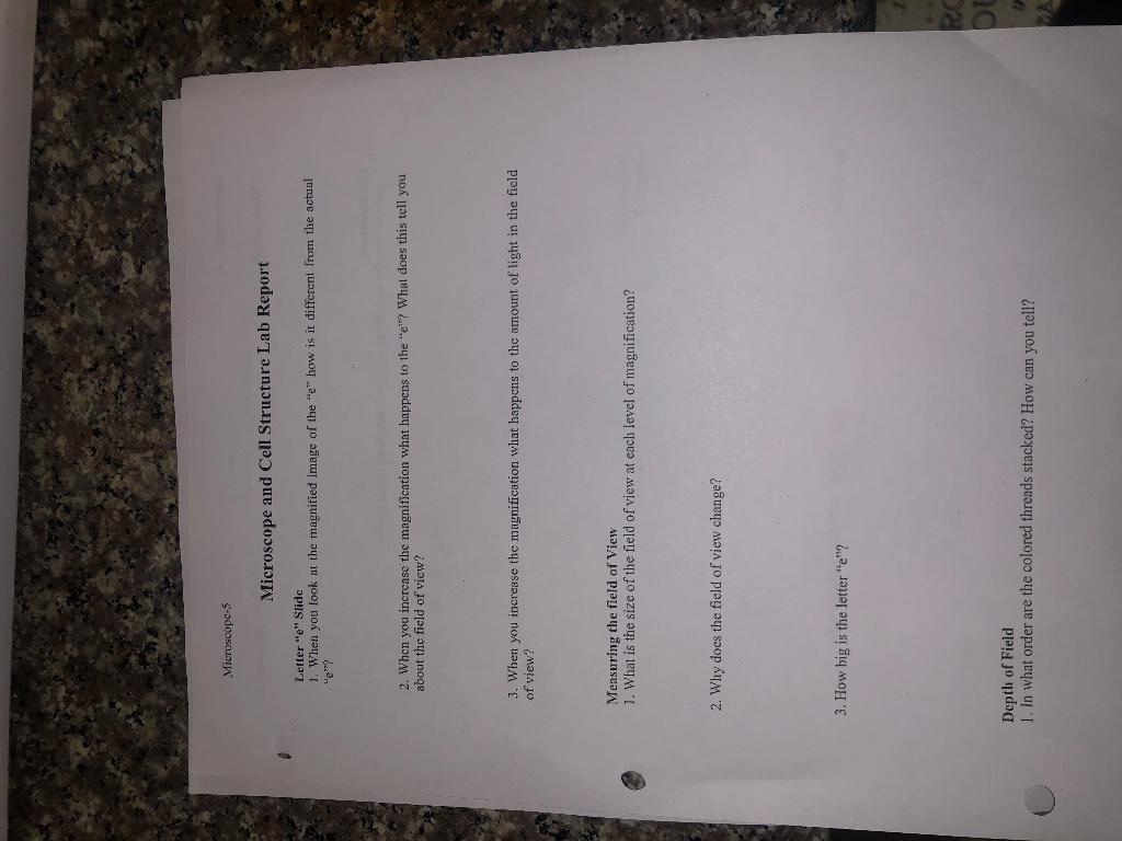 Microscope-5 Microscope and Cell Structure Lab Report | Chegg.com