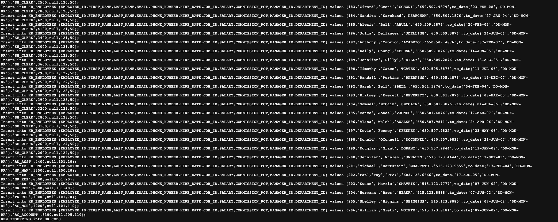 Solved CREATE TABLE HR_COUNTRIES ( COUNTRY_ID CHAR (2), | Chegg.com