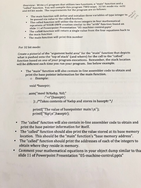 Overview: Write a C program that utilizes two | Chegg.com