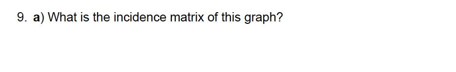 Solved 9. a) What is the incidence matrix of this graph? 1 | Chegg.com
