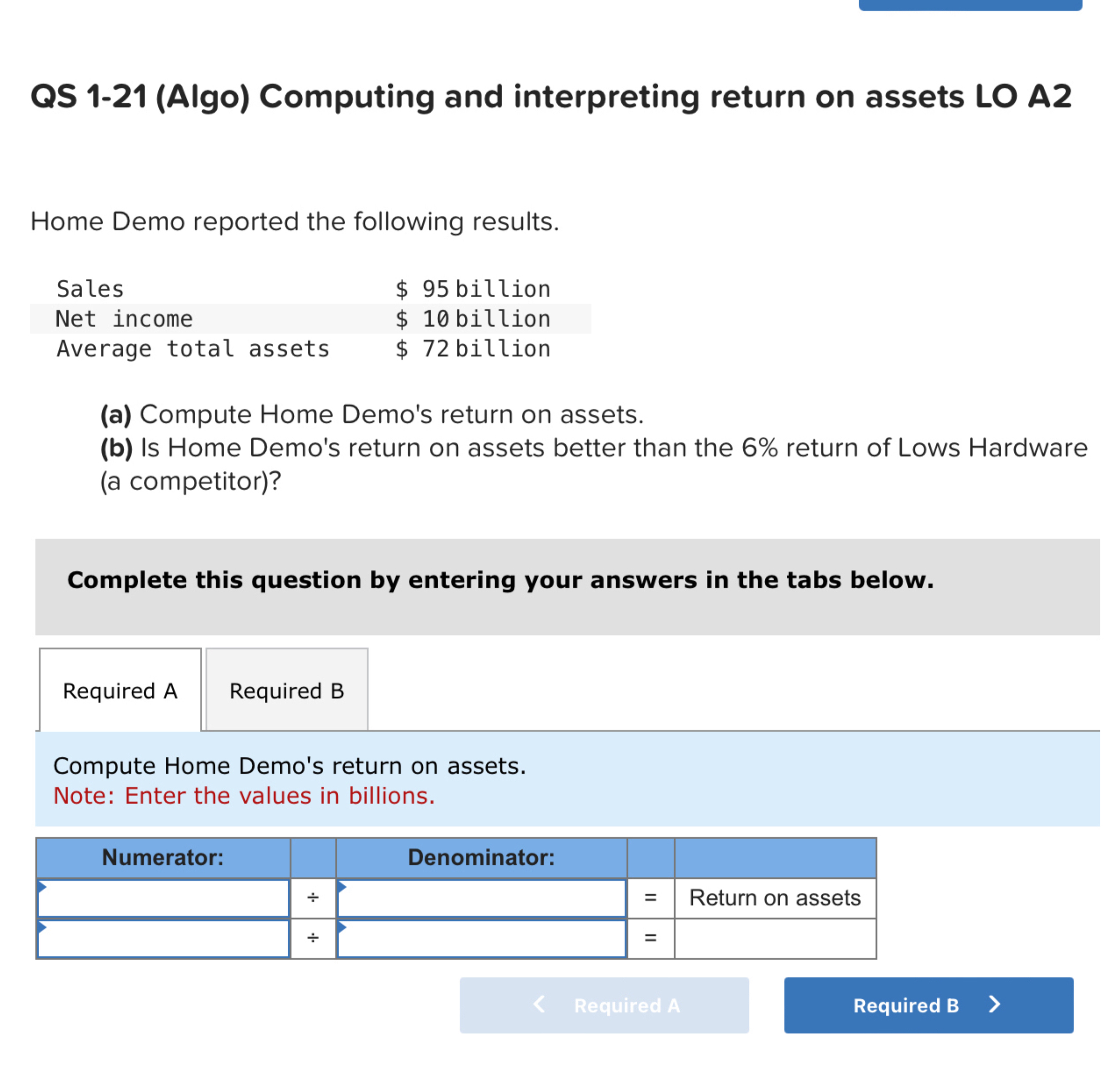 Solved 2S 1-21 (Algo) ﻿Computing and interpreting return on | Chegg.com